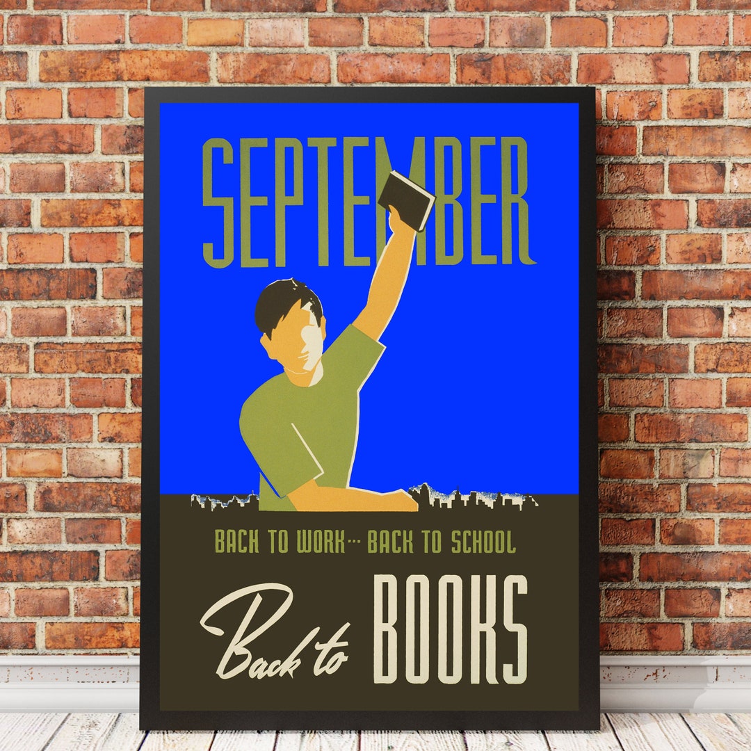 Book Poster, Art Print, Retro Design, Back to School, WPA Poster ...