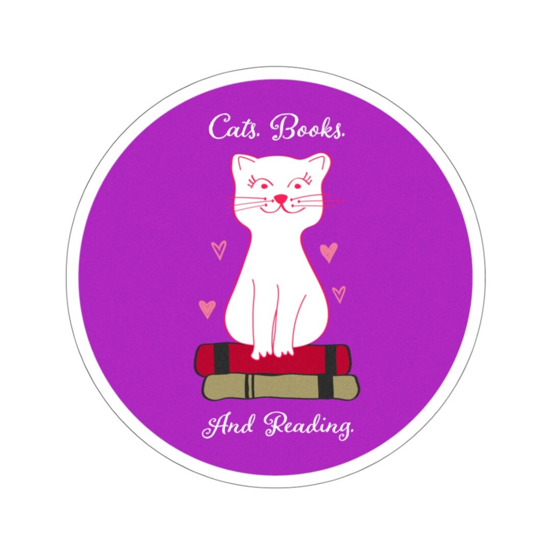 Cats and Books Sticker | Reading Decal | Literary Gift | Book Nerds - Etsy