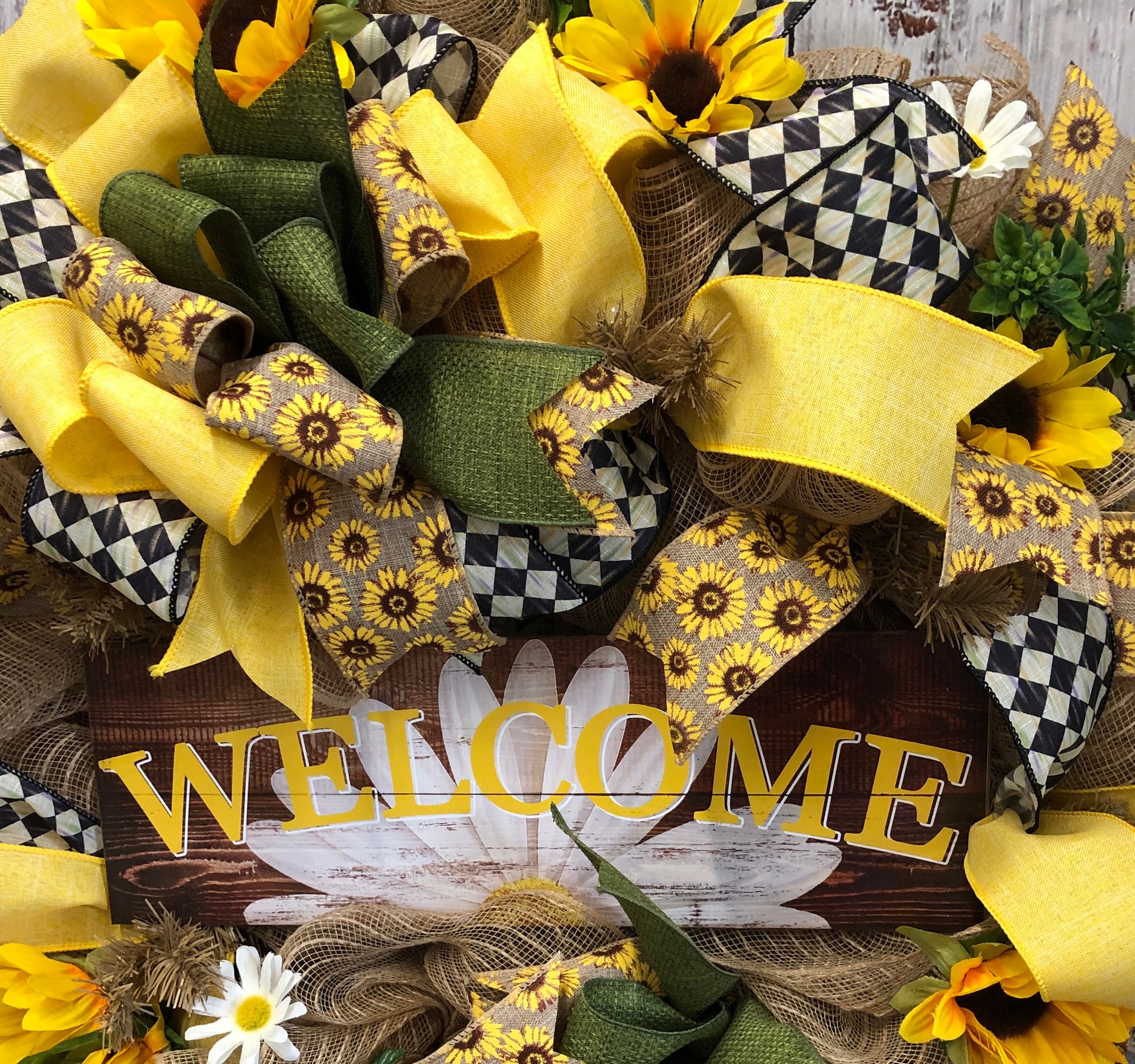 Summer Sunflower Wreath Welcome Door Decor Fall Front Door | Etsy