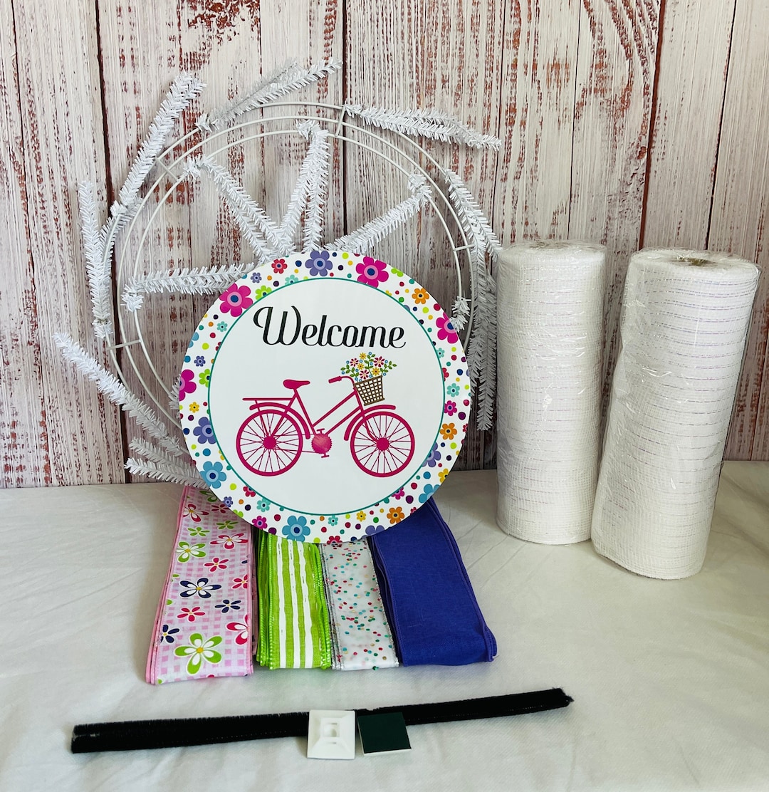 Welcome Diy Wreath Kit, Everyday Wreath Kit for Door, Spring Wreath Kit ...