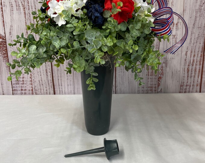 Memorial Day Cemetery Vase, Floral Cemetery, Cemetery Arrangement ...