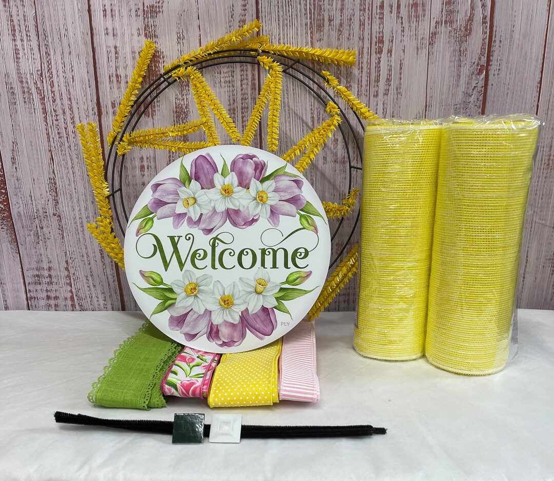 Spring Wreath Kit for Door, DIY Wreath Kit for Spring, Wreath DIY Kit ...