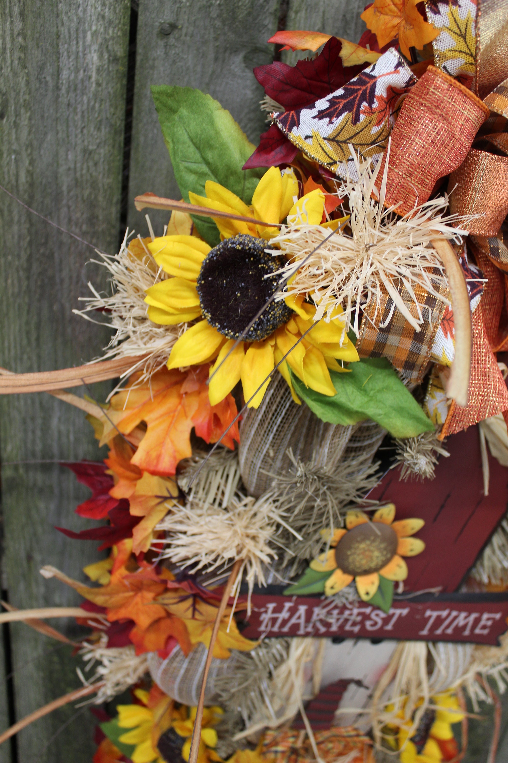 Fall Swag, Fall Teardrop Swag, Sunflower Swag, Swag for Front Door ...