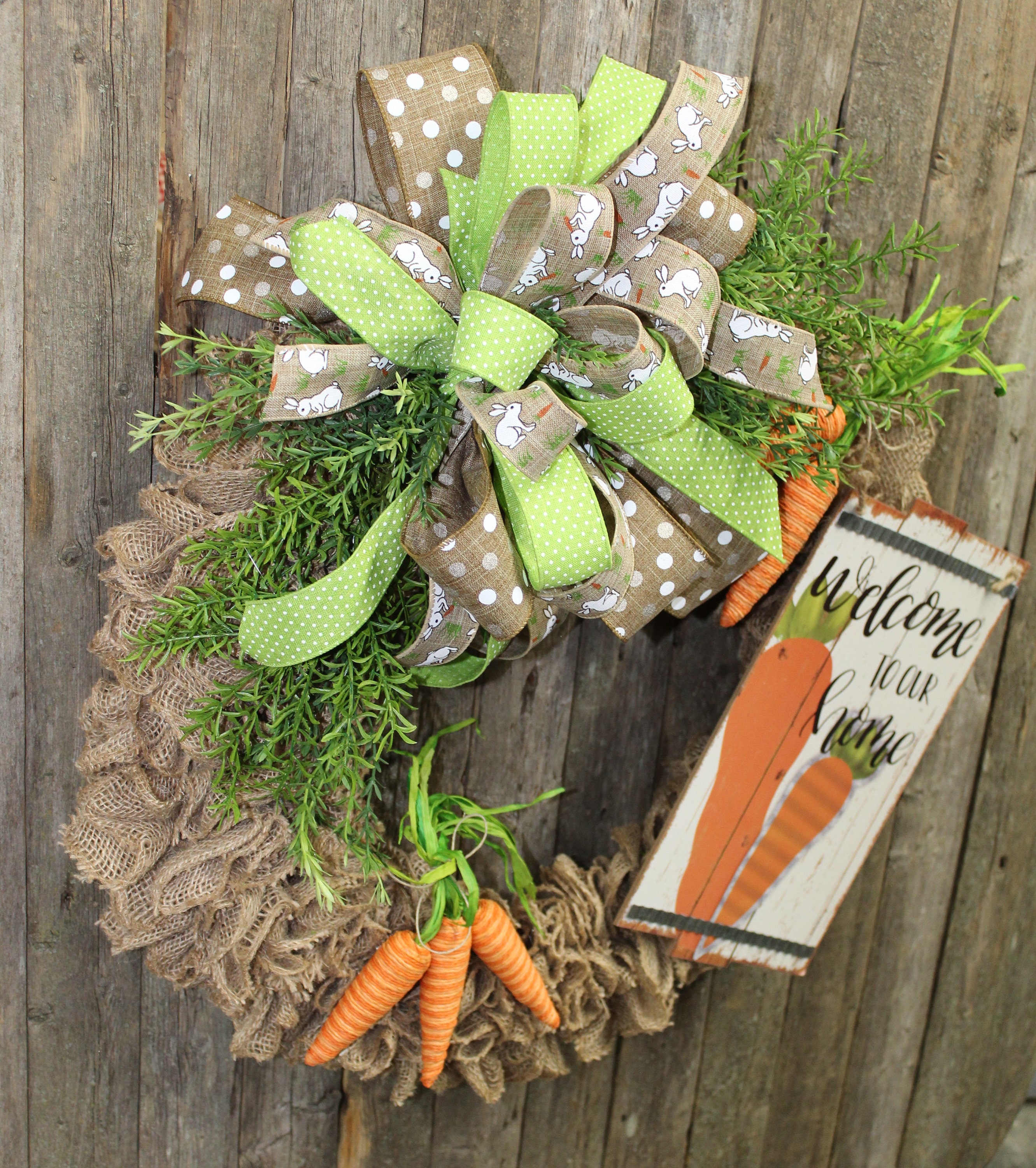 Easter Wreath for Front Door Spring Door Wreath Rabbit Decor - Etsy