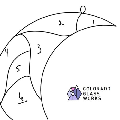 Digital Stained Glass Pattern for Download Moon - Etsy