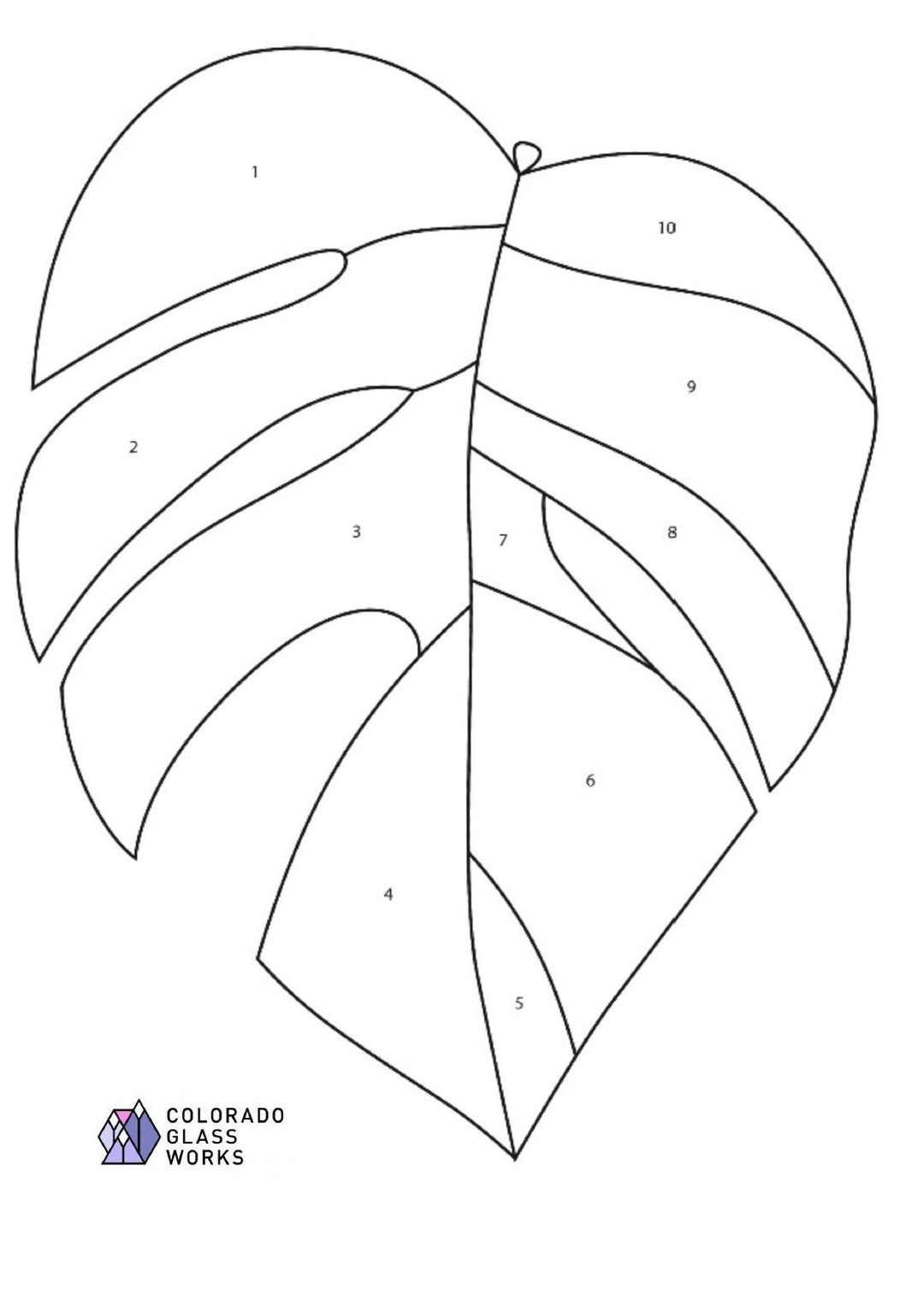 Digital Stained Glass Pattern for Download - Monstera - Etsy
