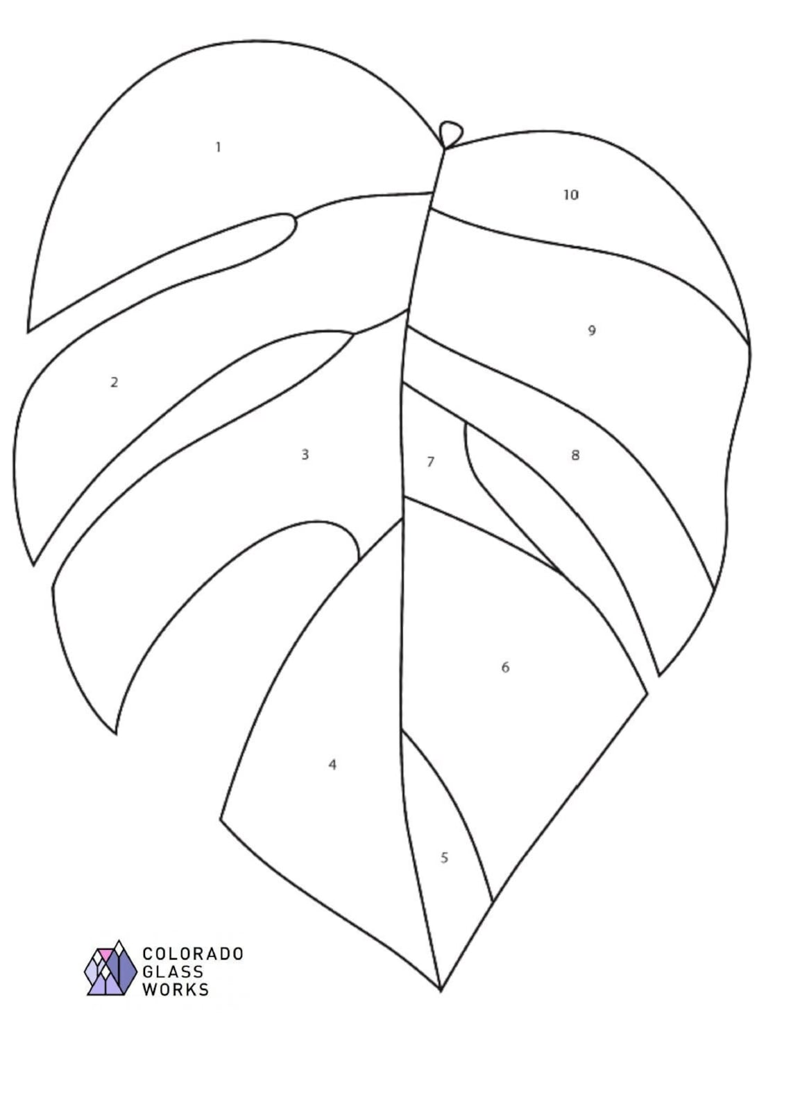 Digital Stained Glass Pattern for Download - Monstera - Etsy