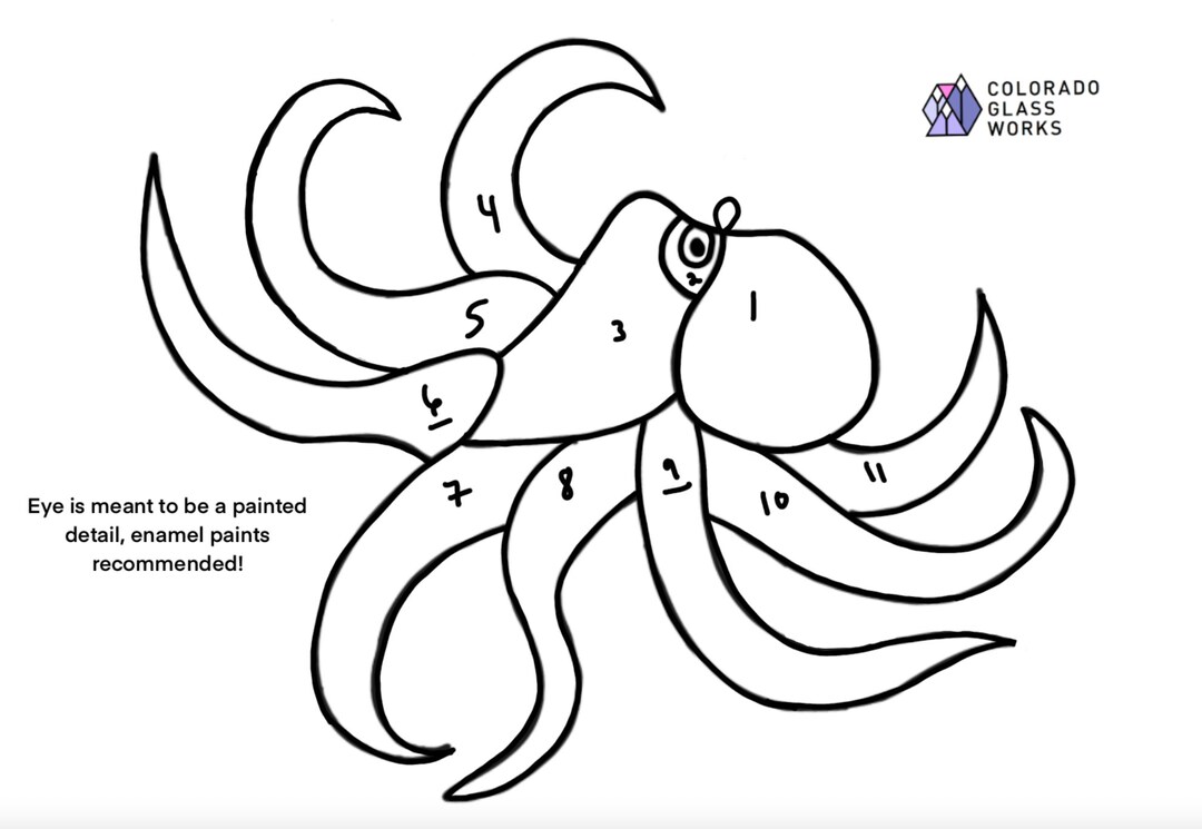 Digital Stained Glass Pattern for Download - Octopus - Etsy