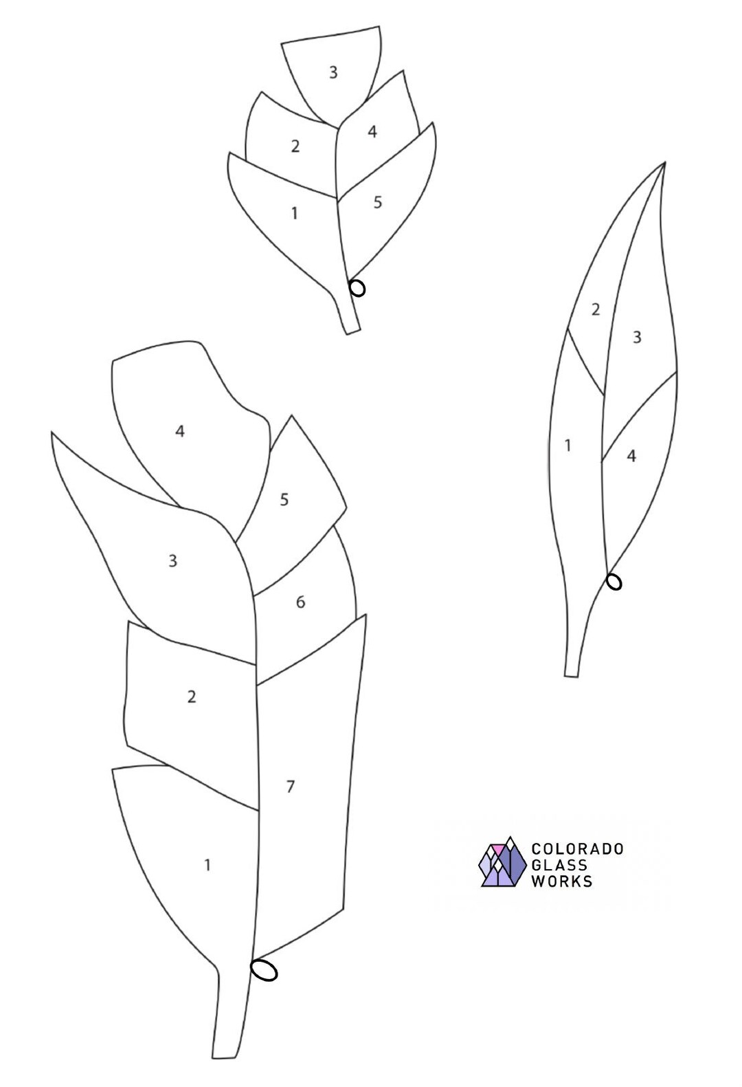 Digital Stained Glass Pattern for Download - Feather Set - Etsy