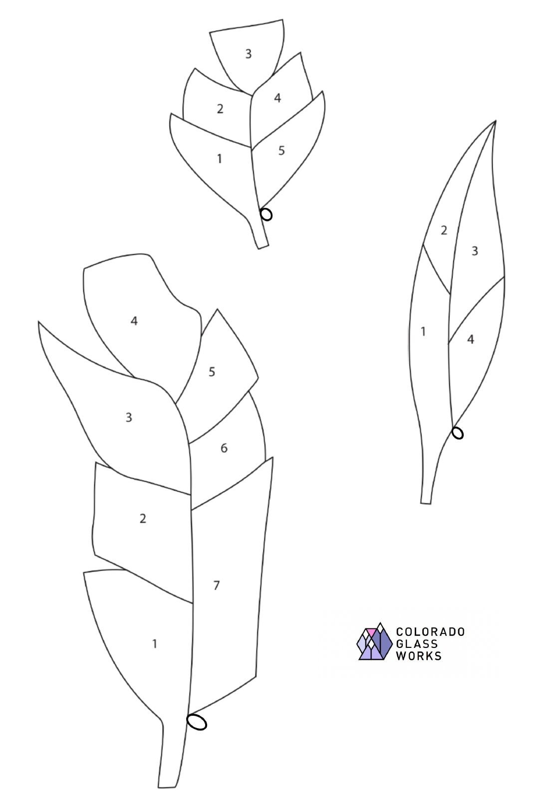 Digital Stained Glass Pattern for Download - Feather Set - Etsy