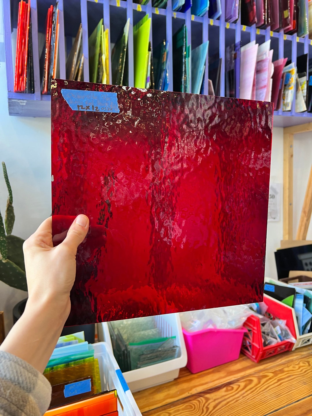 Transparent Ruby Red Roughrolled Oceanside Fusible 96 COE - Etsy