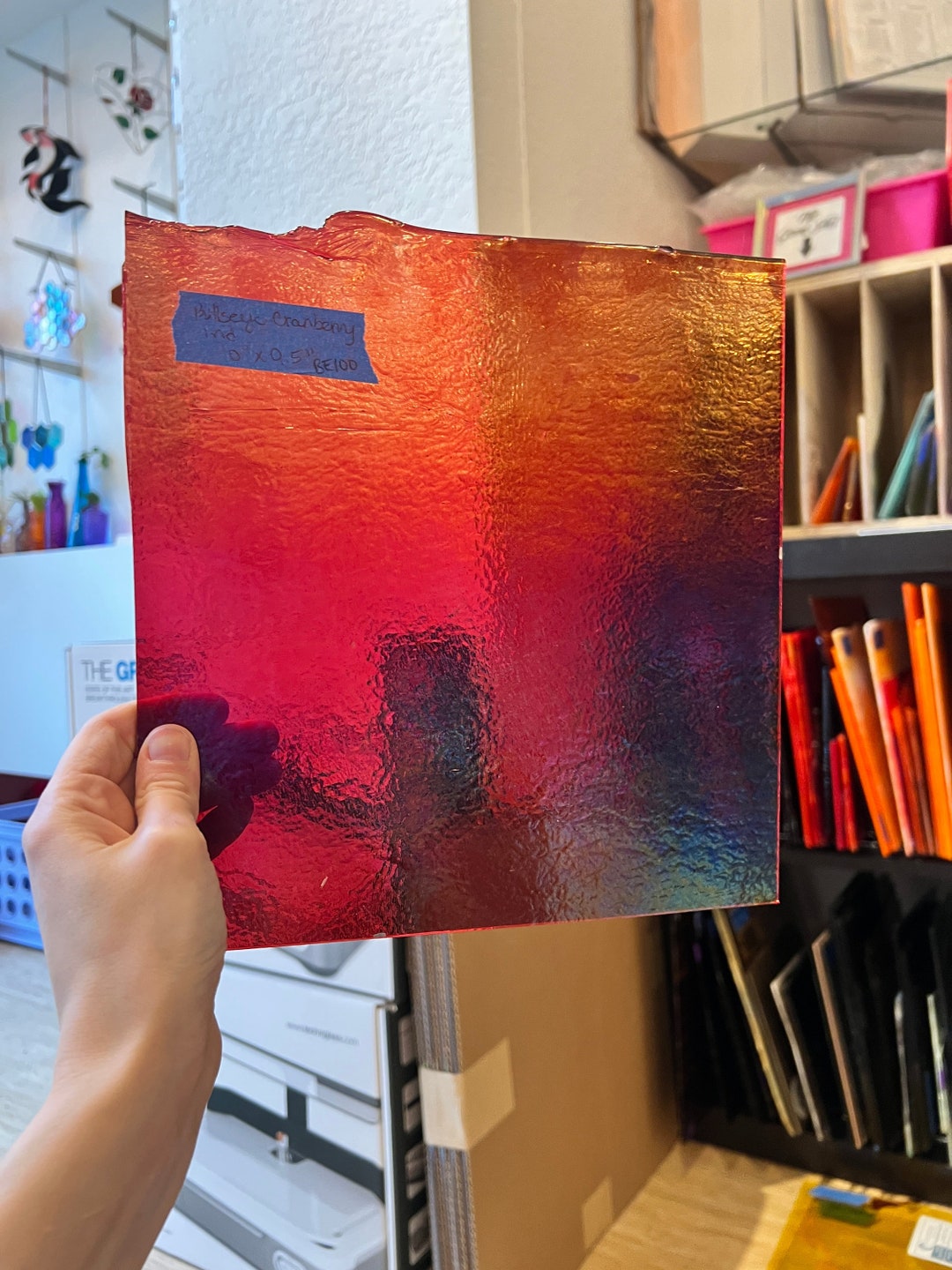 Iridescent Hot Pink Bullseye Fusible 90 COE - Etsy