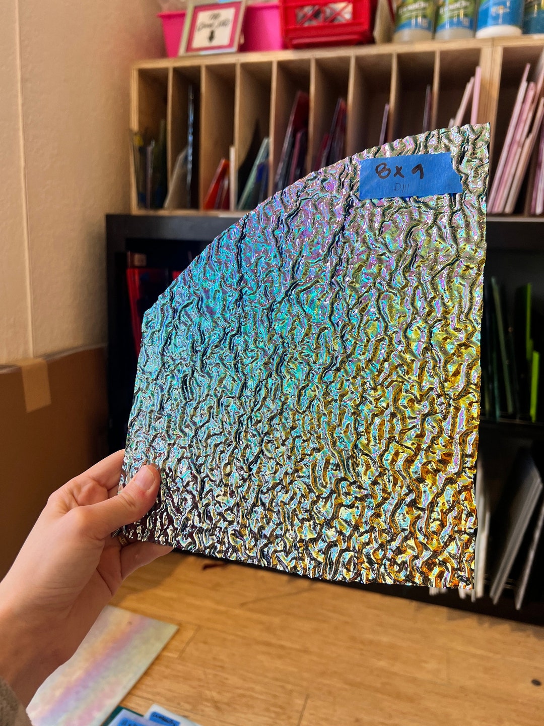 Black Back Pastel Rainbow Ruffled Dicroic Glass 90 COE - Etsy