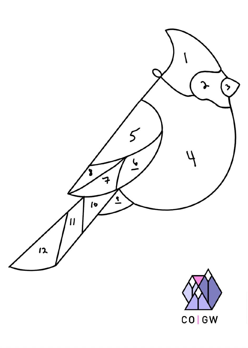 Digital Stained Glass Pattern for Download - Cardinal - Etsy