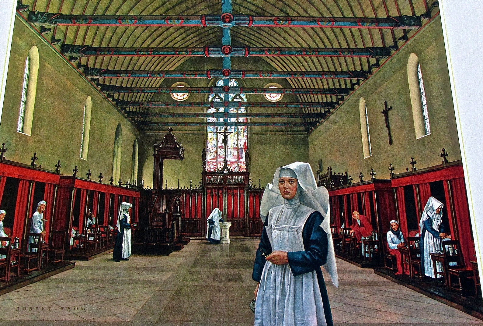 Medical Art-medieval Hospital Attended by Nuns 16 1/2 X 13 1/2 | Etsy