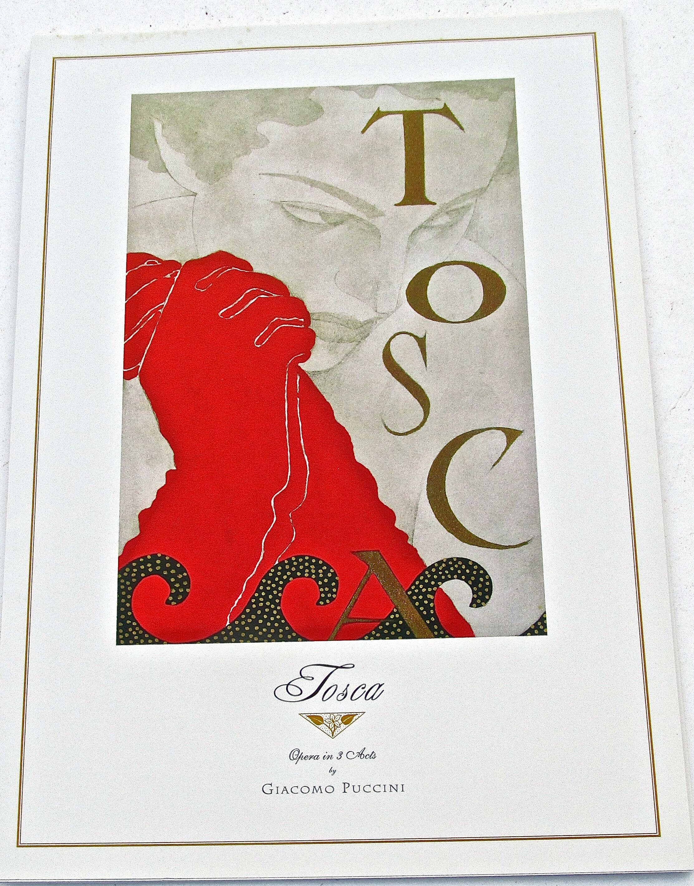 Tosca Italian Opera Poster 14 1/2 X 10 1/4 Rare Bookplate | Etsy