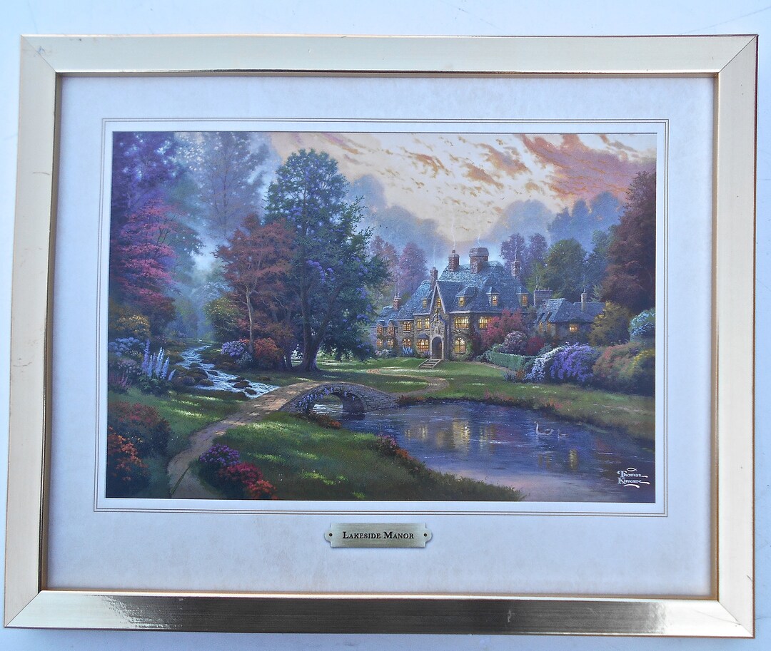 Thomas Kinkade Framed Lakeside Manor From Andrews Mcneal in or - Etsy