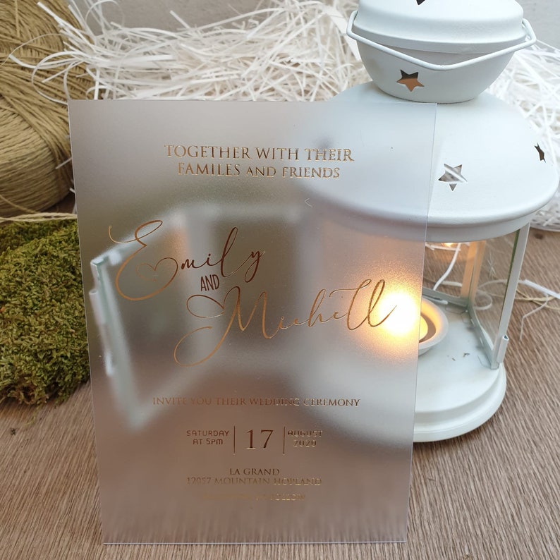 Luxury Wedding Invitation Acrylic Invitations Clear - Etsy