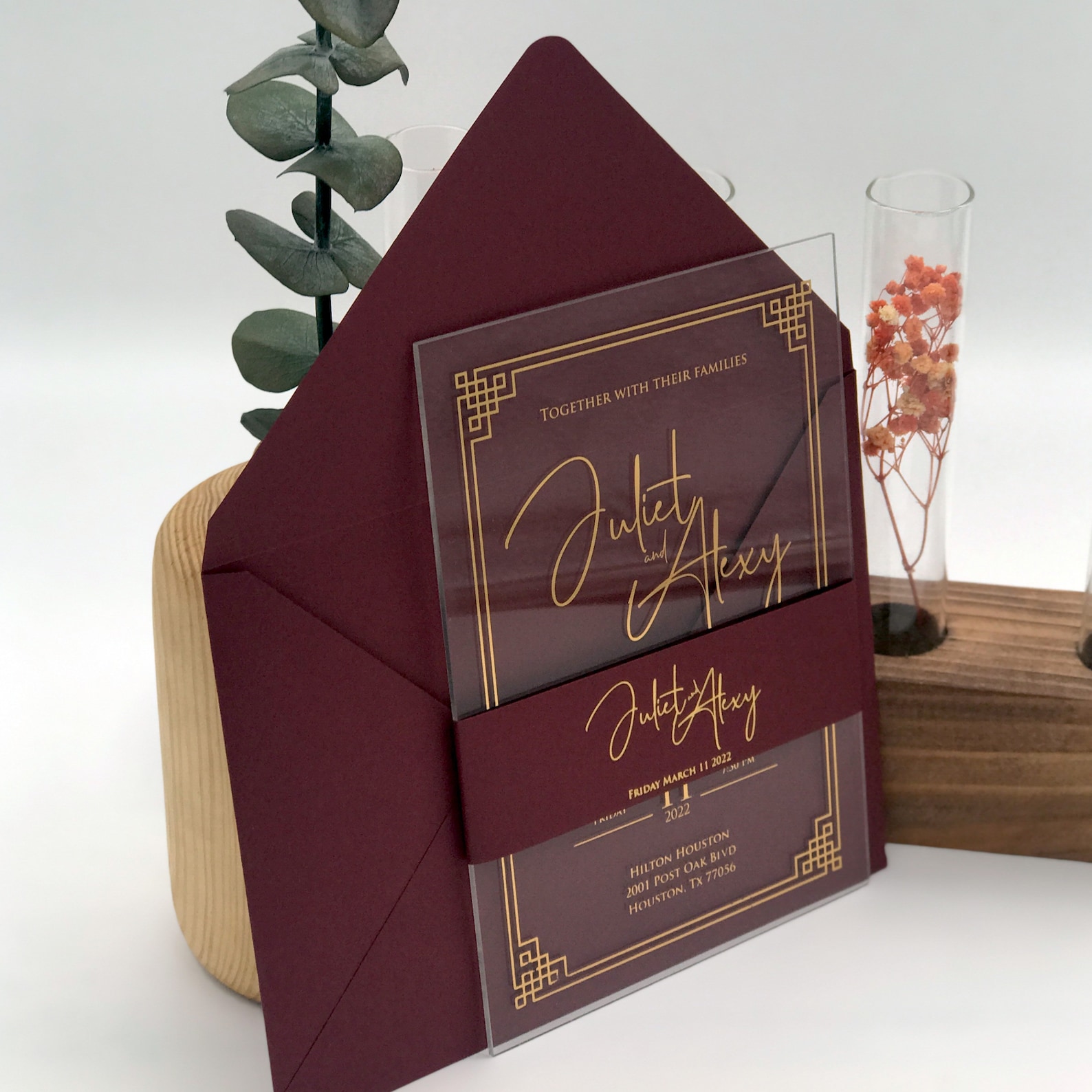 Acrylic Wedding Invitation Suite and Set With Envelopes Rsvps - Etsy