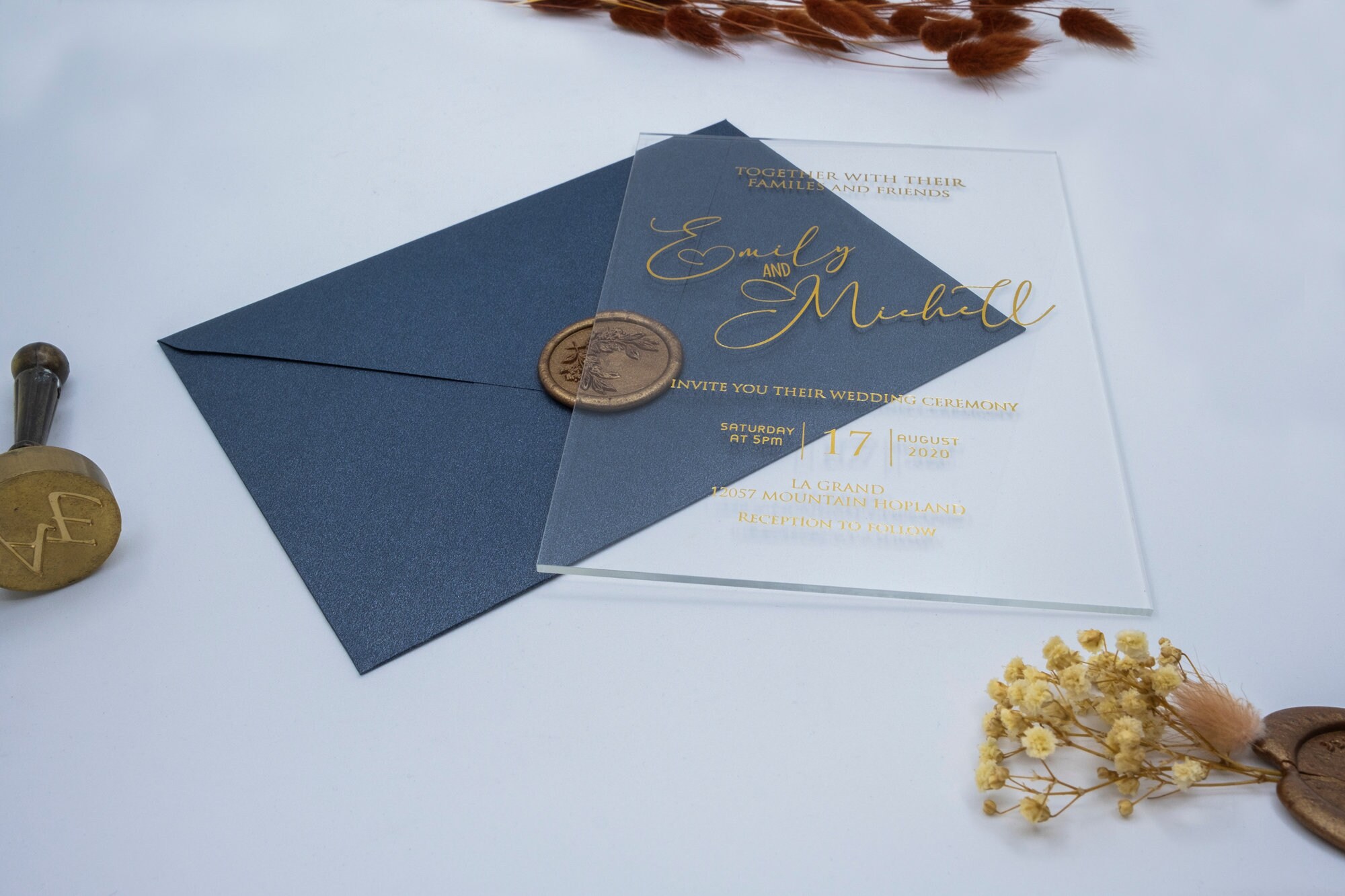 Luxury Wedding Invitation Acrylic Invitations Plexiglass | Etsy