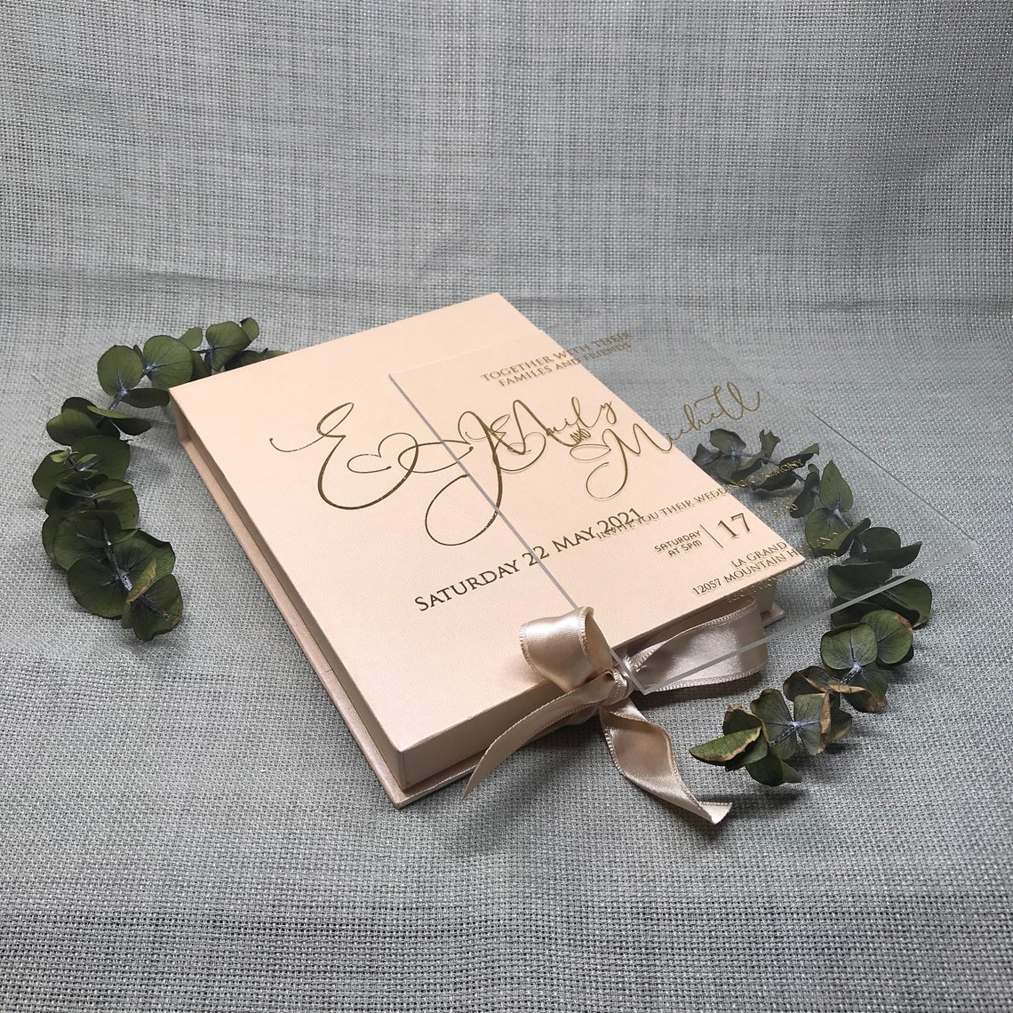 Luxury Wedding Invitation Acrylic Invitations Plexiglass - Etsy
