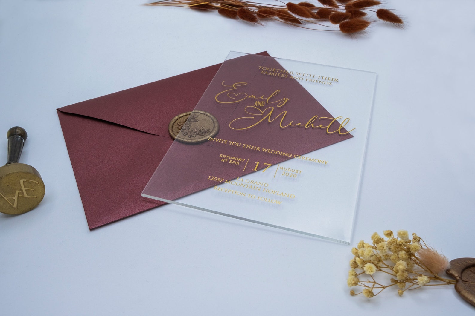 Luxury Wedding Invitation Acrylic Invitations Plexiglass | Etsy