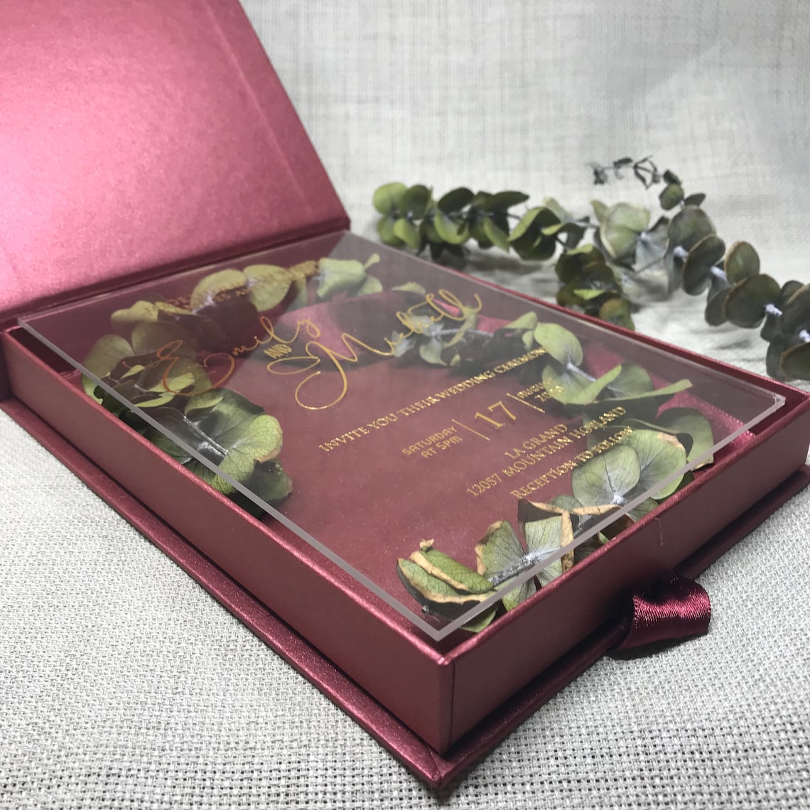 Luxury Wedding Invitation Acrylic Invitations Plexiglass - Etsy