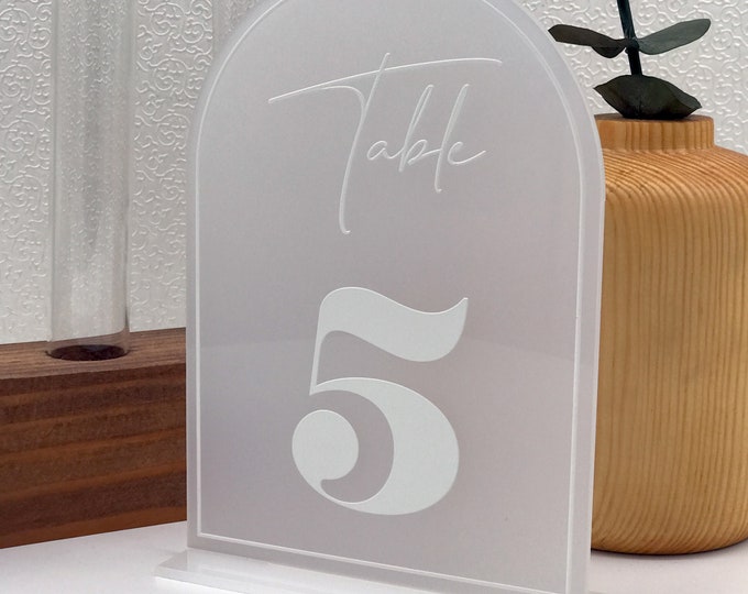 Wedding Table Numbers With Holders Clear Acrylic Modern Minimalist ...