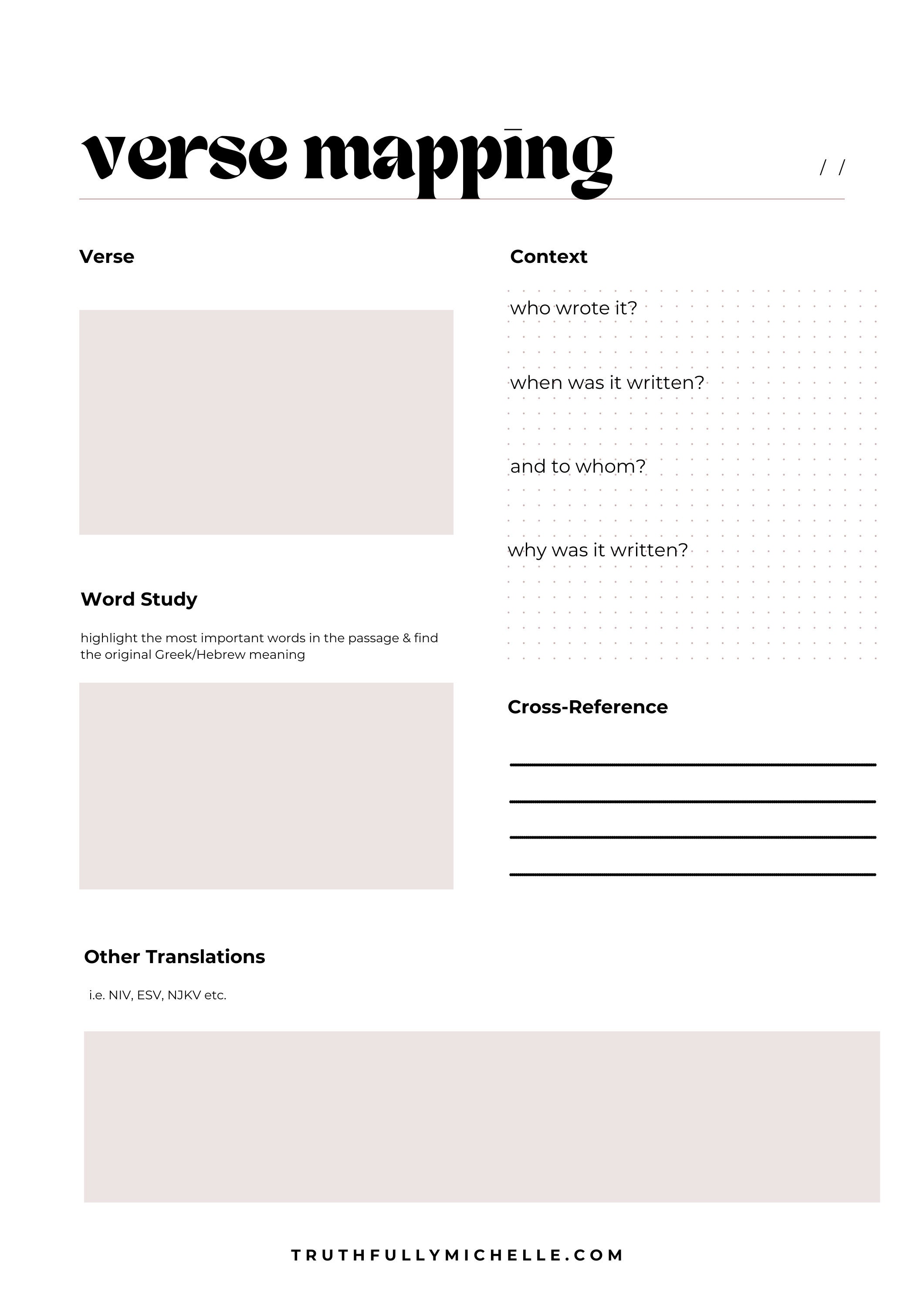 Bible Verse Mapping Printables Template - Etsy