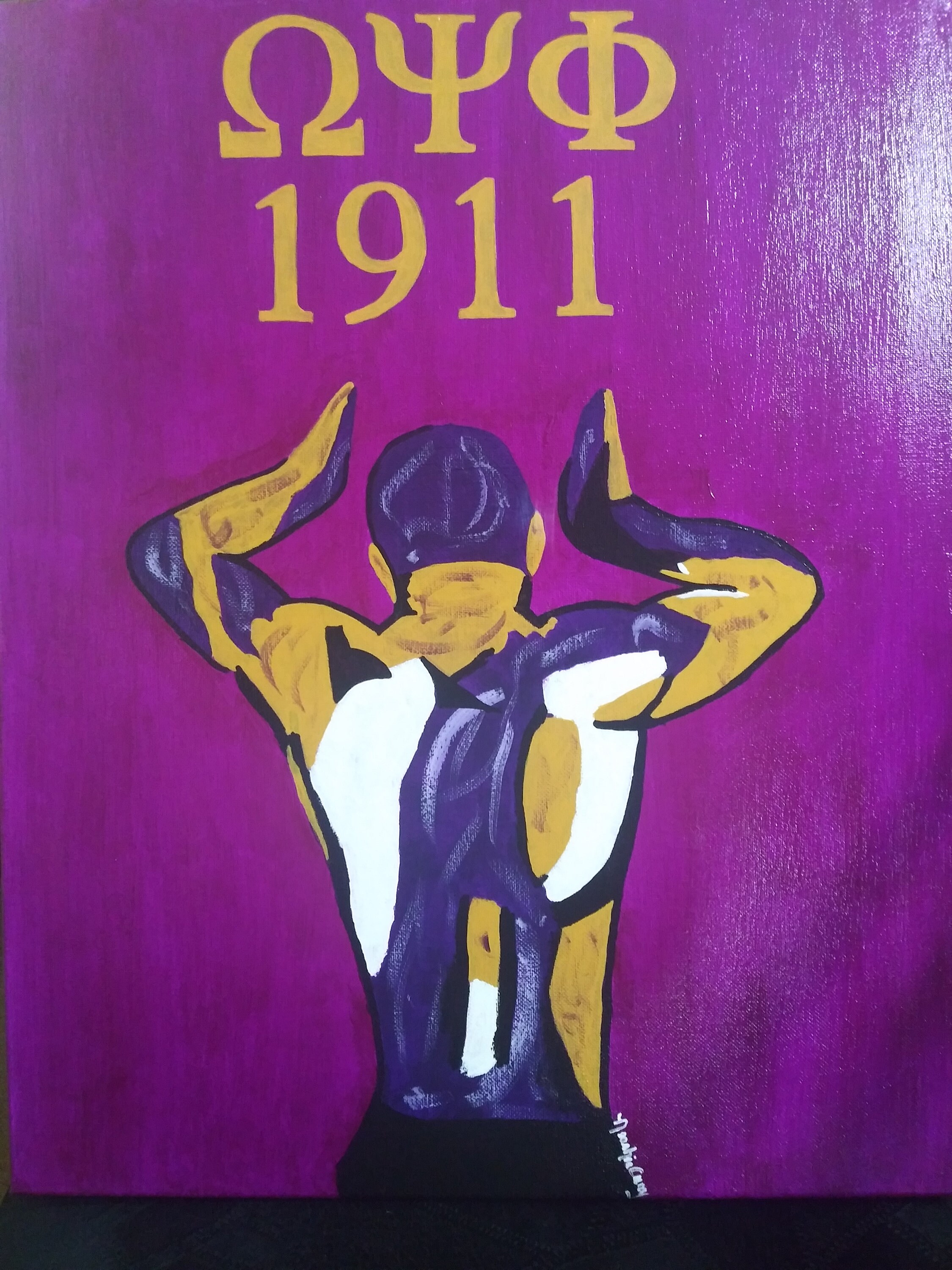 Omega Psi Phi Canvas Painting - Etsy