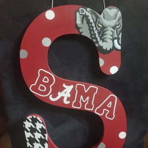 Alabama Wooden Initial Door Hanger - Etsy