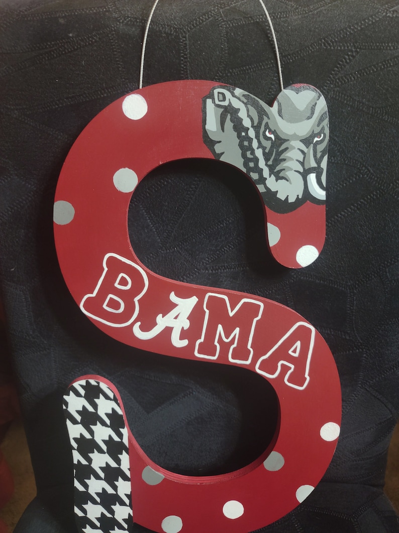 Alabama Wooden Initial Door Hanger - Etsy