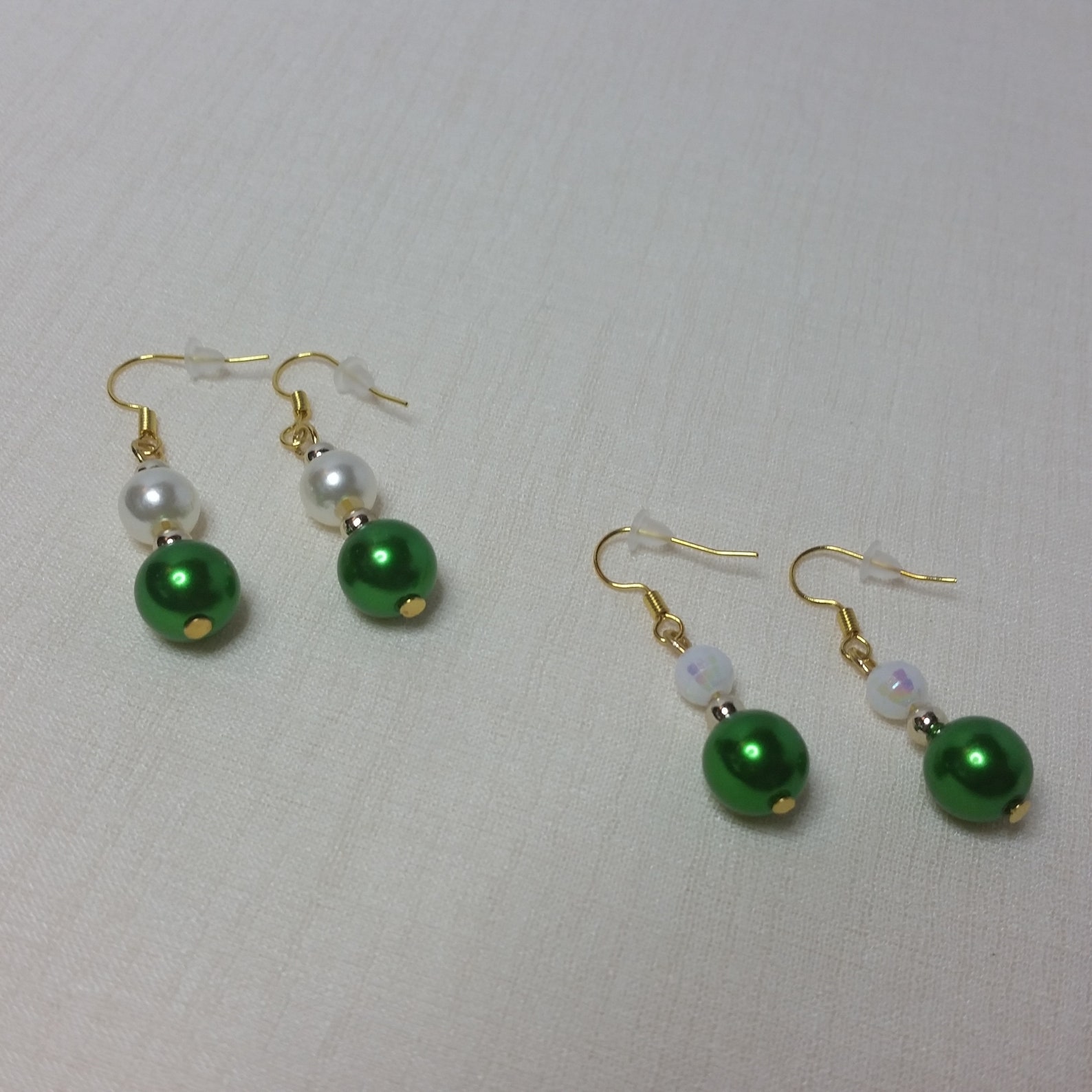 Green Imitation Pearl Bead Earrings (2 Styles) - Etsy