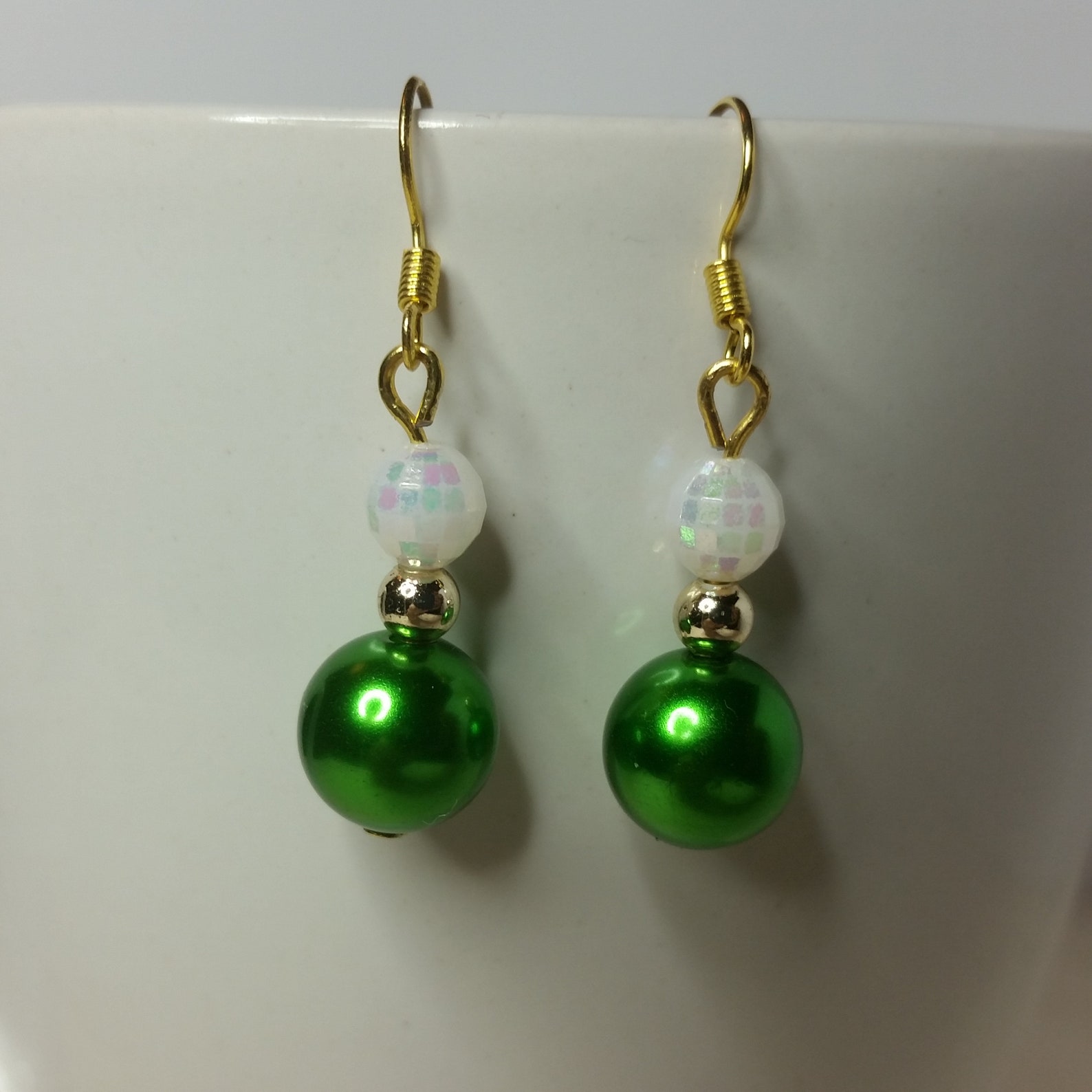 Green Imitation Pearl Bead Earrings (2 Styles) - Etsy