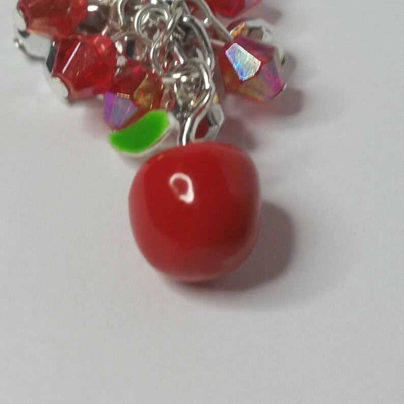 Red Apple Silver-plated Bag Charm - Etsy
