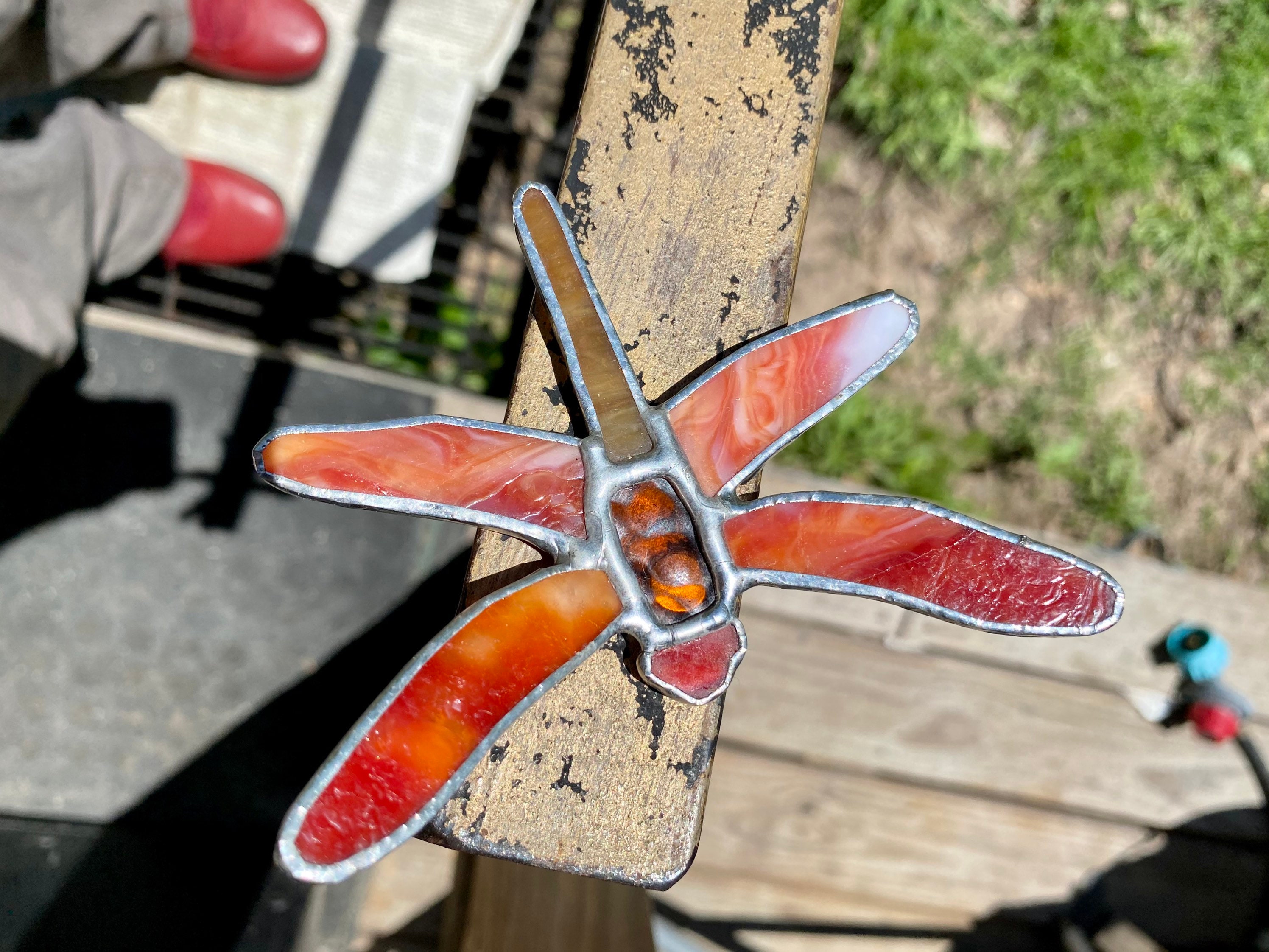 Suncatchers Stained glass dragonfly magnet Art & Collectibles Glass Art ...