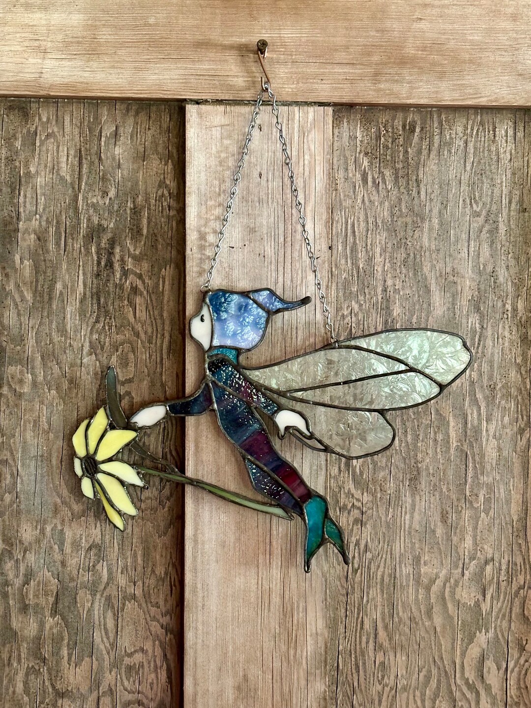 Stained Glass Pixie With Flower - Etsy