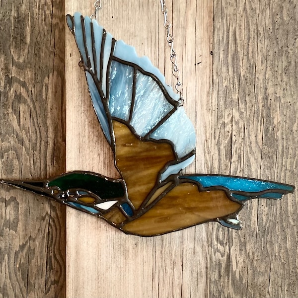 Kingfisher Stained Glass - Etsy
