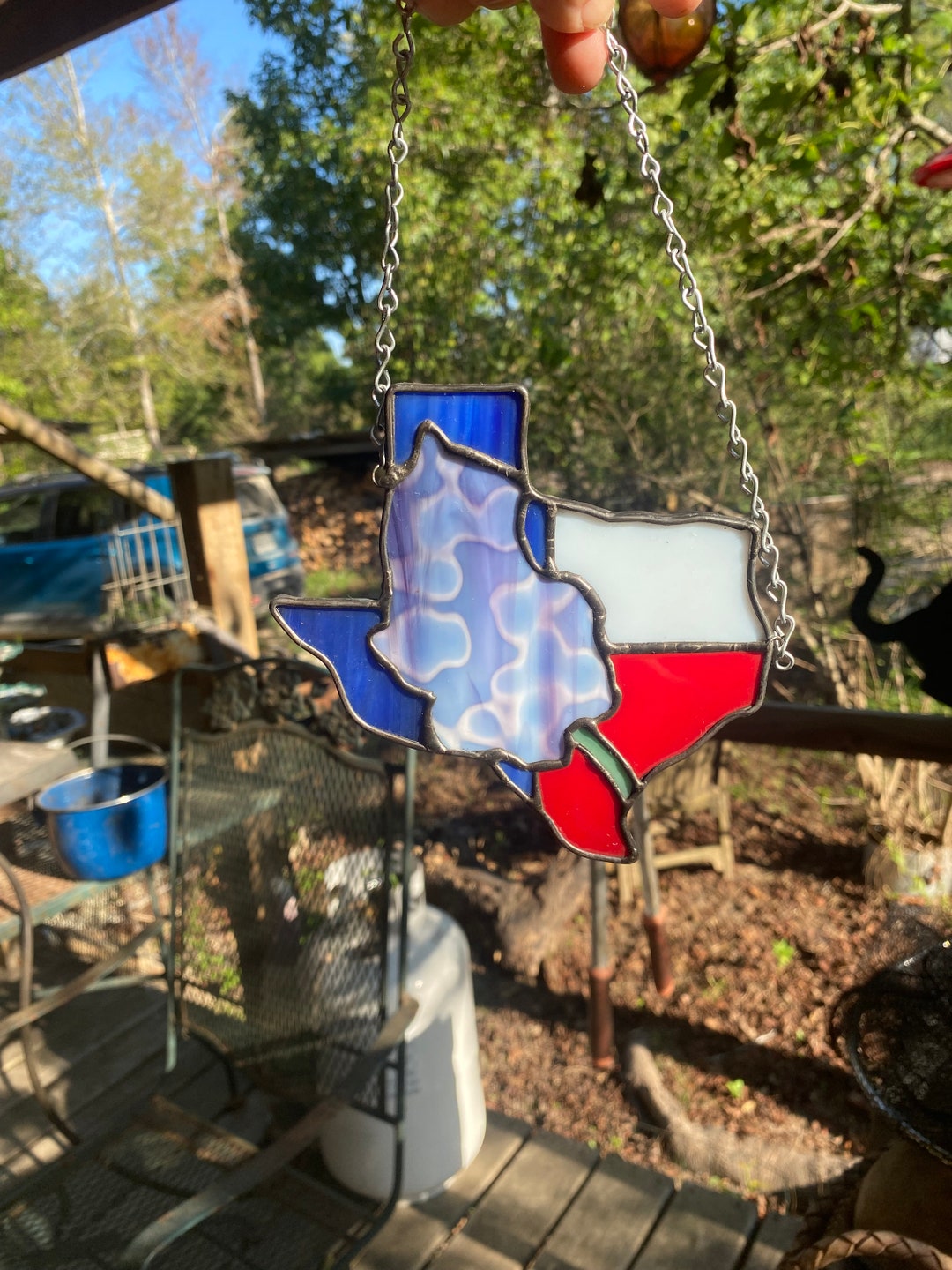 Stained Glass Texas State With Blue Bonnets - Etsy