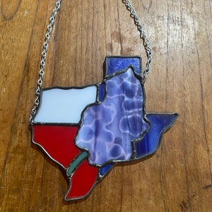 Stained Glass Texas State With Blue Bonnets - Etsy