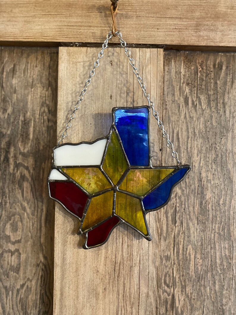 Texas State and Star Crafted From Stained Glass. | Etsy
