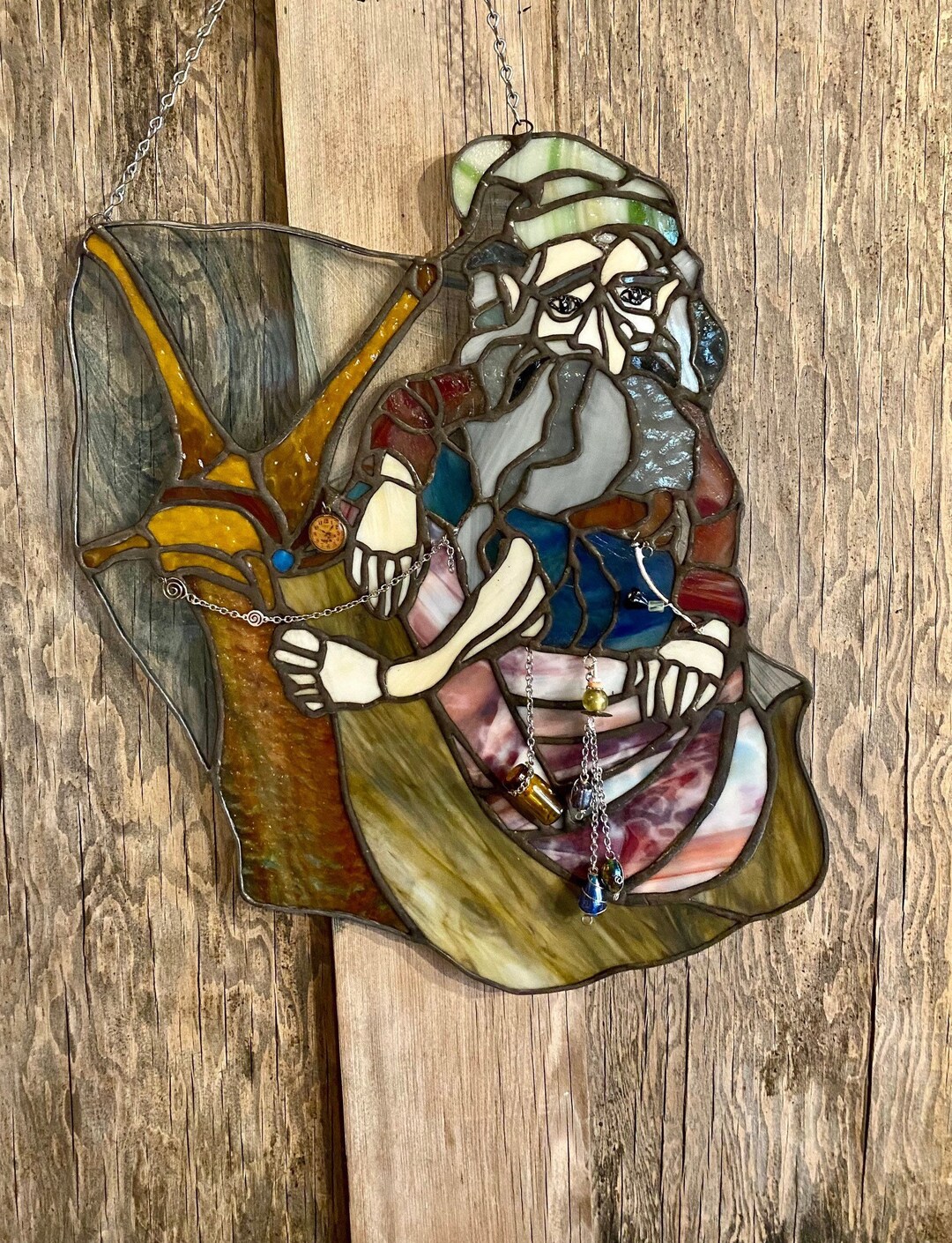 Stained Glass Snail Rider Gnome - Etsy