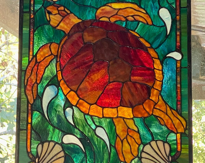 Stained Glass Sea Turtle - Etsy