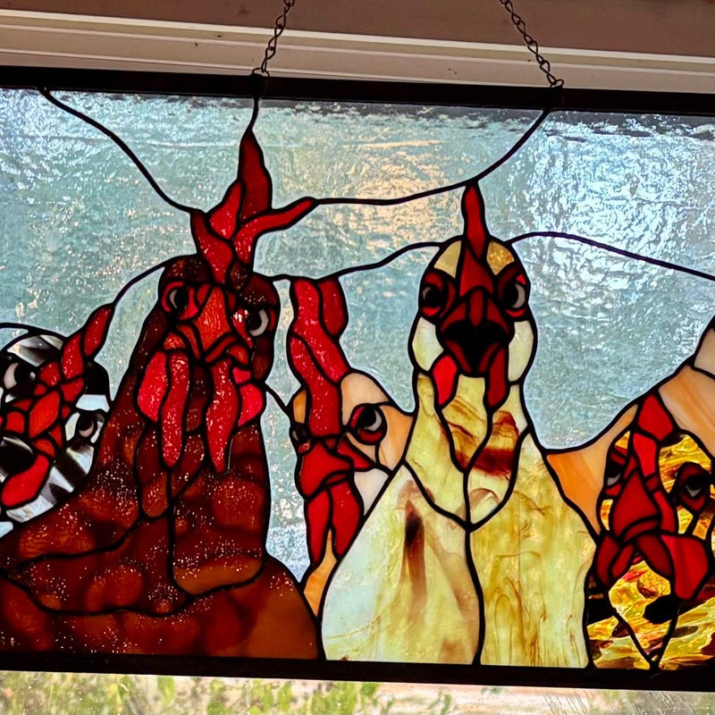 Stained Glass Chickens - Etsy