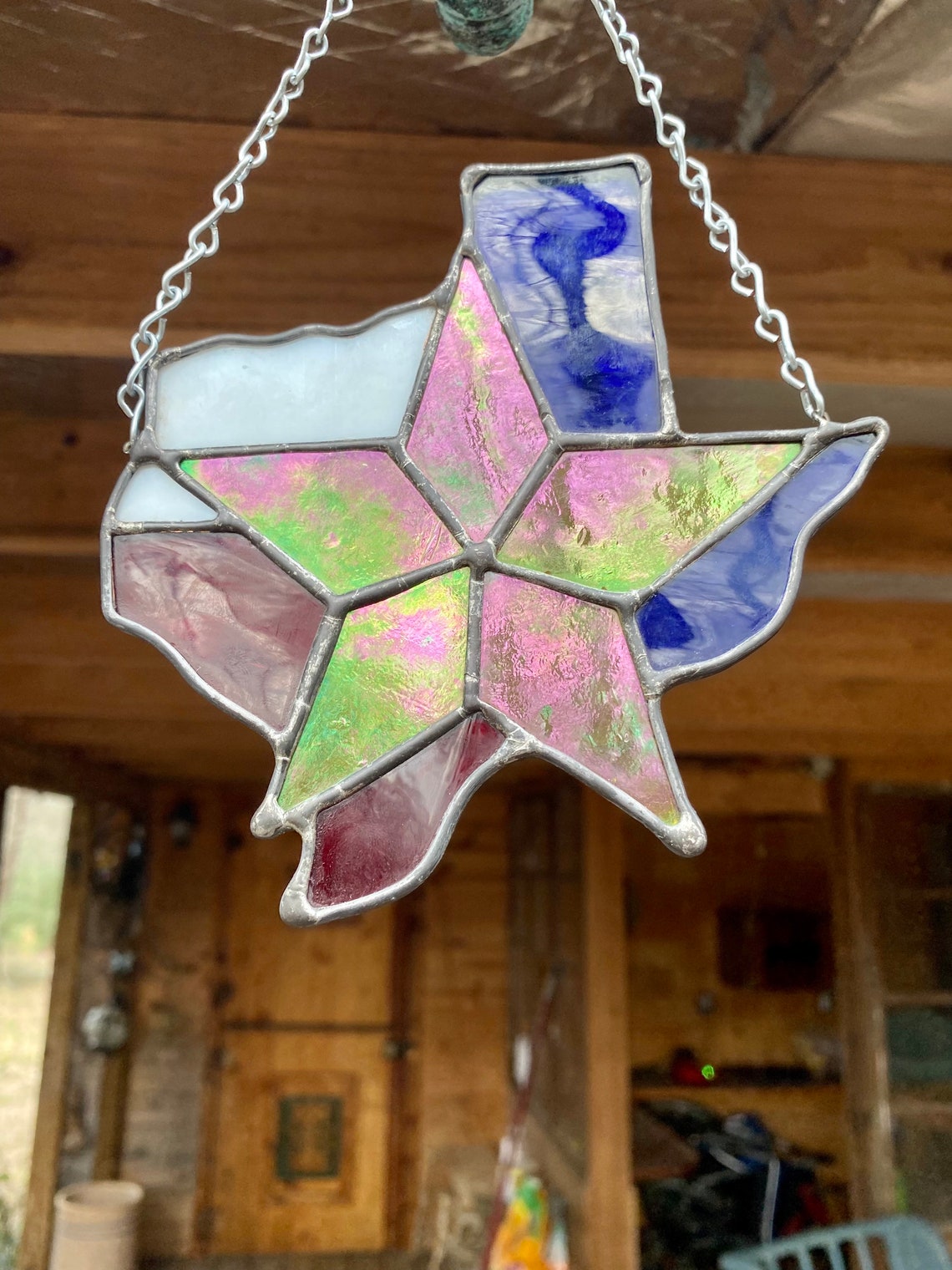 Texas State and Star Crafted From Stained Glass. | Etsy