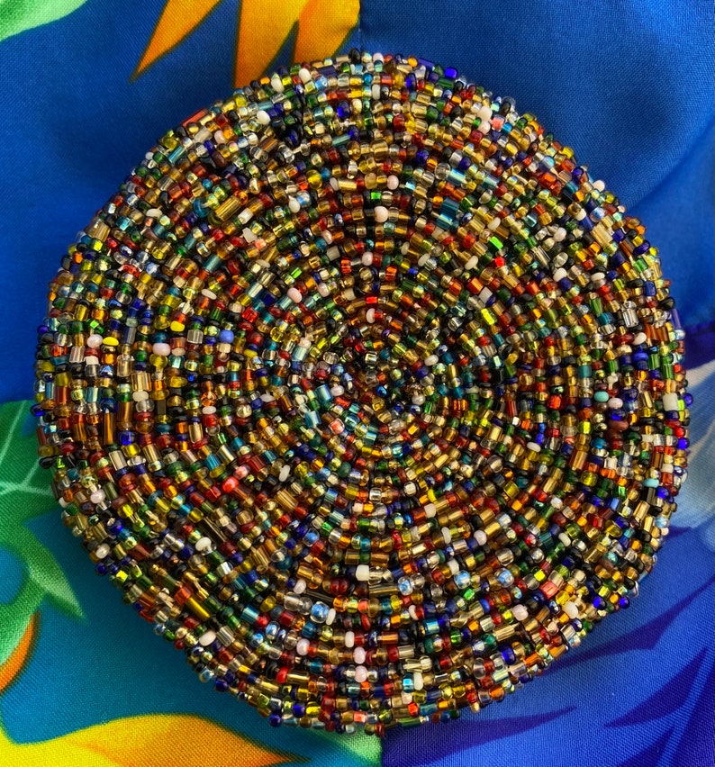 Hand-beaded Drink Coaster. - Etsy