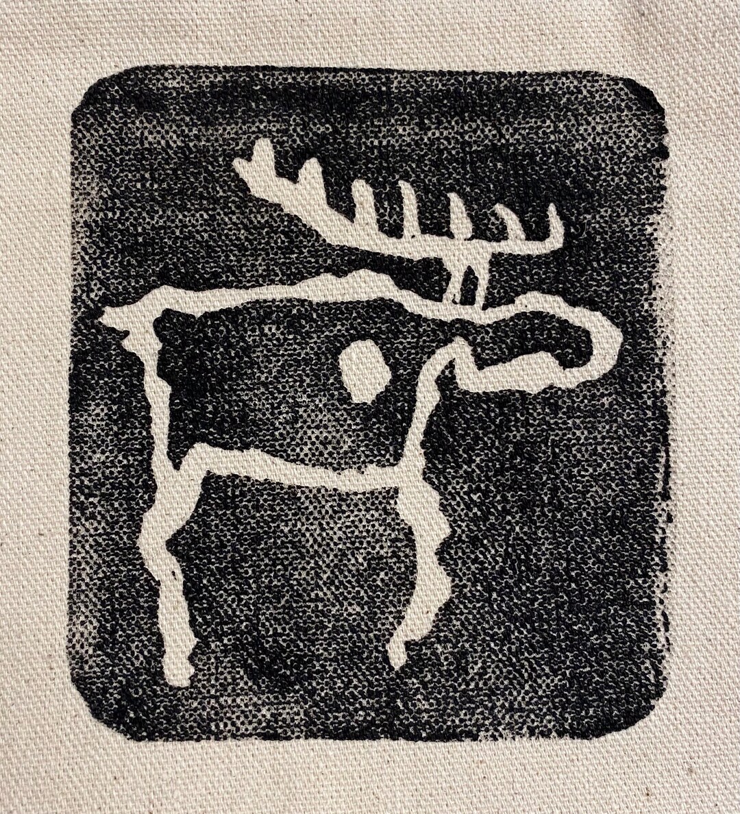 Finnish Moose Linoleum Block Printed Zippered Pouch - Etsy