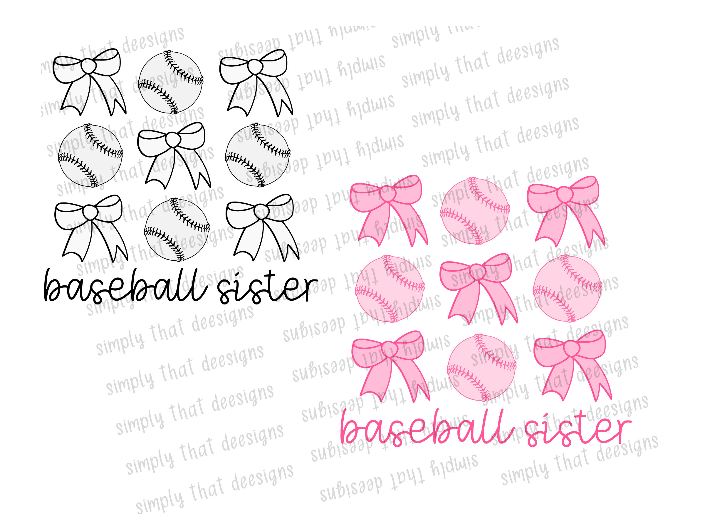 Baseball Sister SVG, Baseball Sister PNG, Bow Svg, Baseball Svg ...