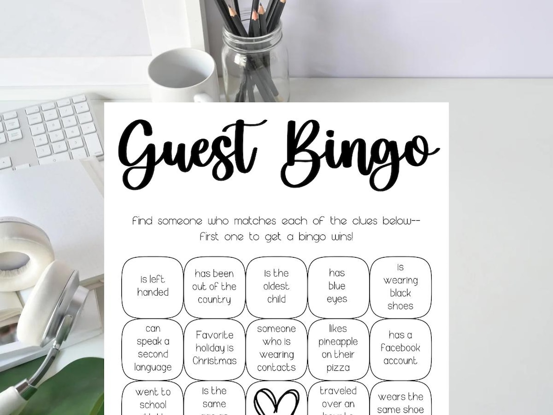 Find the Guest Bingo | Wedding Table Games | Guest Bingo | Wedding ...