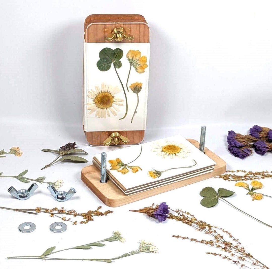 Mini Flower Press With Acrylic Display | Small Portable Pocket Press | Gift for Plant Lover ...